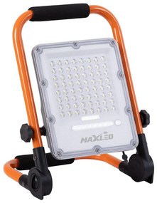 MAXLED LED Nabíjecí reflektor se stojanem LED/50W/3,2V 4500K 5000 mAh IP65 oranžová 5903271845224
