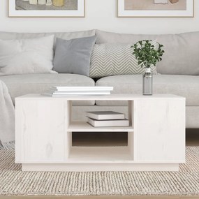 Konferenční stolek bílý 90x49x40,5 cm masivní borové dřevo - Default Title