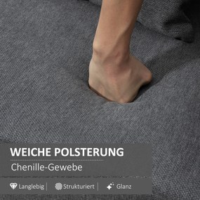 HOMCOM Dvoumístná rozkládací pohovka s polštáři, nastavitelné podnožky, sametový polyester, kaučukové dřevo, pěna, 2místná, potah látka| Aosom