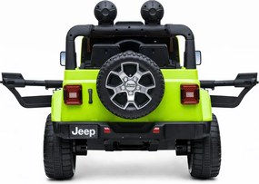 LEAN CARS Elektrické autíčko Jeep Rubicon 4x4, LED, MP3, zelené