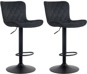 Barové židle Millom - 2 ks - samet | černé