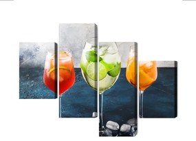 Vícedílný obraz Sklenice S Letními Koktejly Nedostatek Nedostatek Přírodní plátno 160x100