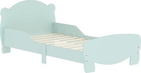 AIYAPLAY Montessori postel pro děti 3-6 let, 140x70 cm jednolůžková dětská postel s ochrannými zábranami a dřevěným rámem ve tvaru medvěda pro dětský…