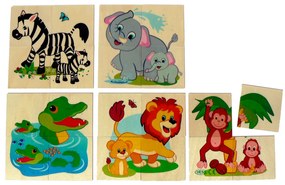 Hess Dřevěné puzzle Zvířata džungle
