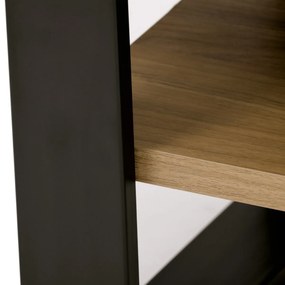 AUTRONIC Konferenční stůl, 120x60 cm, MDF deska, Melamine dekor, kov, police, černý lak