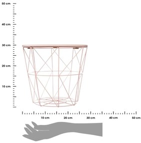 DekorStyle Odkládací stolek Kumi růžový