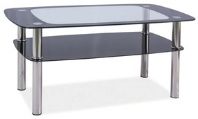 Konferenční stolek Rava obdélníkový, černá / stříbrná