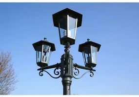 vidaXL Marketos Zahradní lampa vysoká 3 ramena 215 cm tmavě zelená/černá hliník