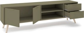 Zelený matný TV stolek 180x53x40 cm Campus – Marckeric