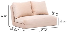Designová rozkládací pohovka Wandella 120 cm krémová