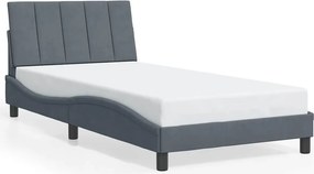 Rám postele bez matrace Hanko tmavě šedá 100 x 200 cm samet 3207832
