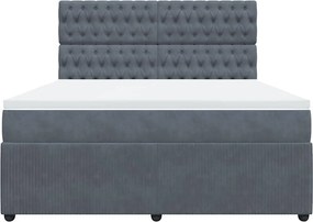 Box spring postel s matrací tmavě šedá 180x200 cm samet 3292413