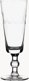 Sada ručně foukaných křišťálových sklenic na sekt Lens, 4 díly