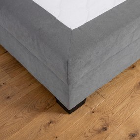Boxspringová pocketová postel, 200x200, šedá, APRIL