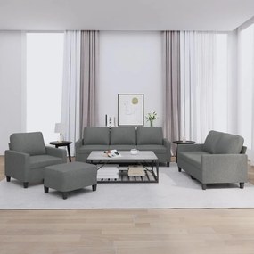 4dílná sedací souprava s poduškami tmavě šedá textil 3201437