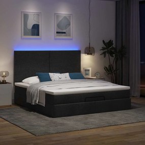 Osmanský rám postele s matrací černá 160x200cm textil 3313936