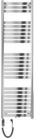 Mexen Uran, elektrické topné těleso 1800x500 mm + topná tyč 900 W, chromová, W105-1800-500-2900-01