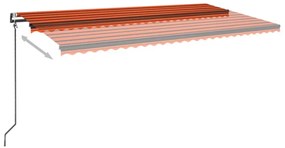 Automatická markýza LED a senzor větru 600x350 cm oranžovohnědá,  3069255