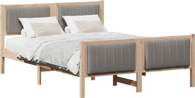 Rám postele Hnědá a taupe 140 x 190 cm Masivní borovicové dřevo 3394326
