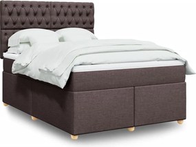 Box spring postel s matrací tmavě hnědá 140x190 cm textil 3293585