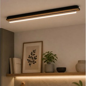 Brilagi - LED Stropní svítidlo WOODY FLAT LED/25W/230V 118 cm dub/černá