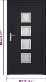 vidaXL Vchodové dveře bílé 108 x 208 cm PVC [3187854] Barva: bílá zvenku / bílá uvnitř
