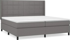 Box spring postel s matrací tmavě šedá 200x200 cm textil 3131458
