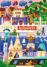 TREFL Puzzle Premium Plus The Art of Colour: Budapešť, Maďarsko / 1000
