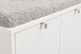 Rowico bílá lavice s úložným prostorem CONFETTI a šedým sedákem 70 cm 103756