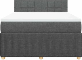 Box spring postel s matrací tmavě šedá 140x200 cm textil 3289780