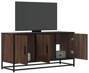 TV skříňka hnědý dub 100 x 35 x 50 cm kompozitní dřevo a kov