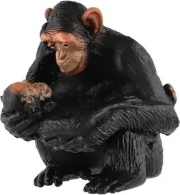 ZOOTED Zvířátko Šimpanz učenlivý samice s mládětem / Plast / 5 cm / od