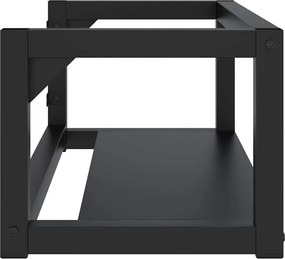 Nástěnný koupelnový regál pod umyvadlo černý 79x38x31 cm železo 338495