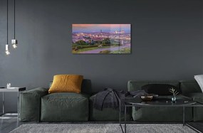 Obraz na skle řeka Itálie Panorama 140x70 cm