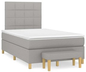 Box spring postel s matrací světle šedá 120x190 cm textil