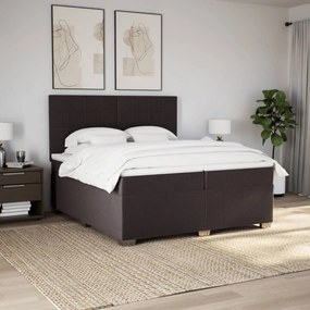 Box spring postel s matrací tmavě hnědá 200x200 cm textil 3292898