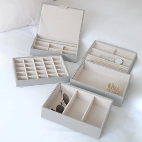 Krabička na šperky Stackers pětidílná classic šedo-mátová