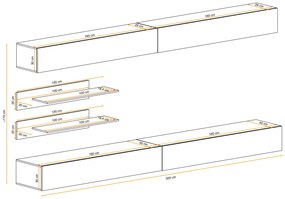 Závěsná stěna do obýváku FREYA 1 - bílá