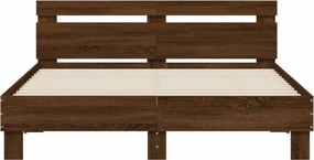 Rám postele s čelem hnědý dub 140 x 200 cm kompozitní dřevo 3207426