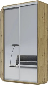 VerDesign CORZA rohová skříň 110, dub Artisan / silver