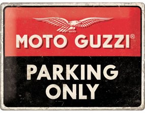 Postershop Plechová cedule: Moto Guzzi Parking Only - 40x30 cm