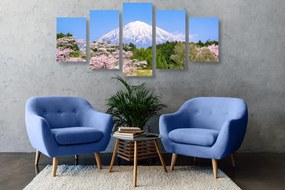 5-dílný obraz sopka Fuji Varianta: 200x100