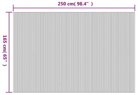 vidaXL Marketos Paraván bambusový bílý šířka 250 cm výška 165 cm