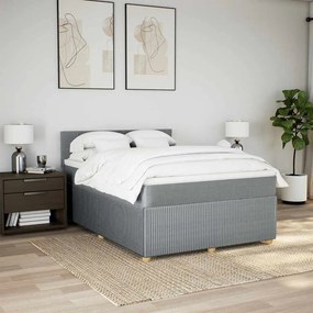 Box spring postel s matrací světle šedá 140 x 200 cm textil 3287479