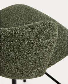 Tmavě zelená čalouněná barová židle (výška sedáku 75 cm) Ciselia – Kave Home