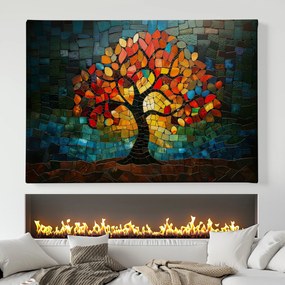 Obraz na plátně - Strom života Mozaika spojení FeelHappy.cz Velikost obrazu: 210 x 140 cm