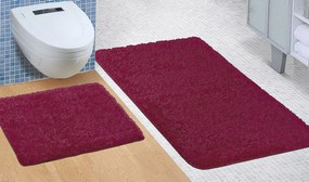 Bellatex koupelnová souprava s vlasem MICRO BORDÓ, 100x60cm (předložka) + 60x50cm (na WC)