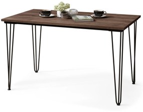 HAIRPIN dub hnědý, loftový stůl do kuchyně, jídelny a obývacího pokoje