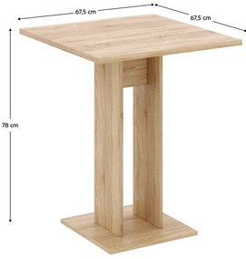 Kondela Jídelní stůl, dub sonoma, 67,5x67,5 cm, EVERET