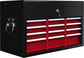 HOMCOM kufr na nářadí 6 zásuvek zámek box na nářadí rukojeť box na nářadí ocelový červený+černý 60x26x34cm | Aosom